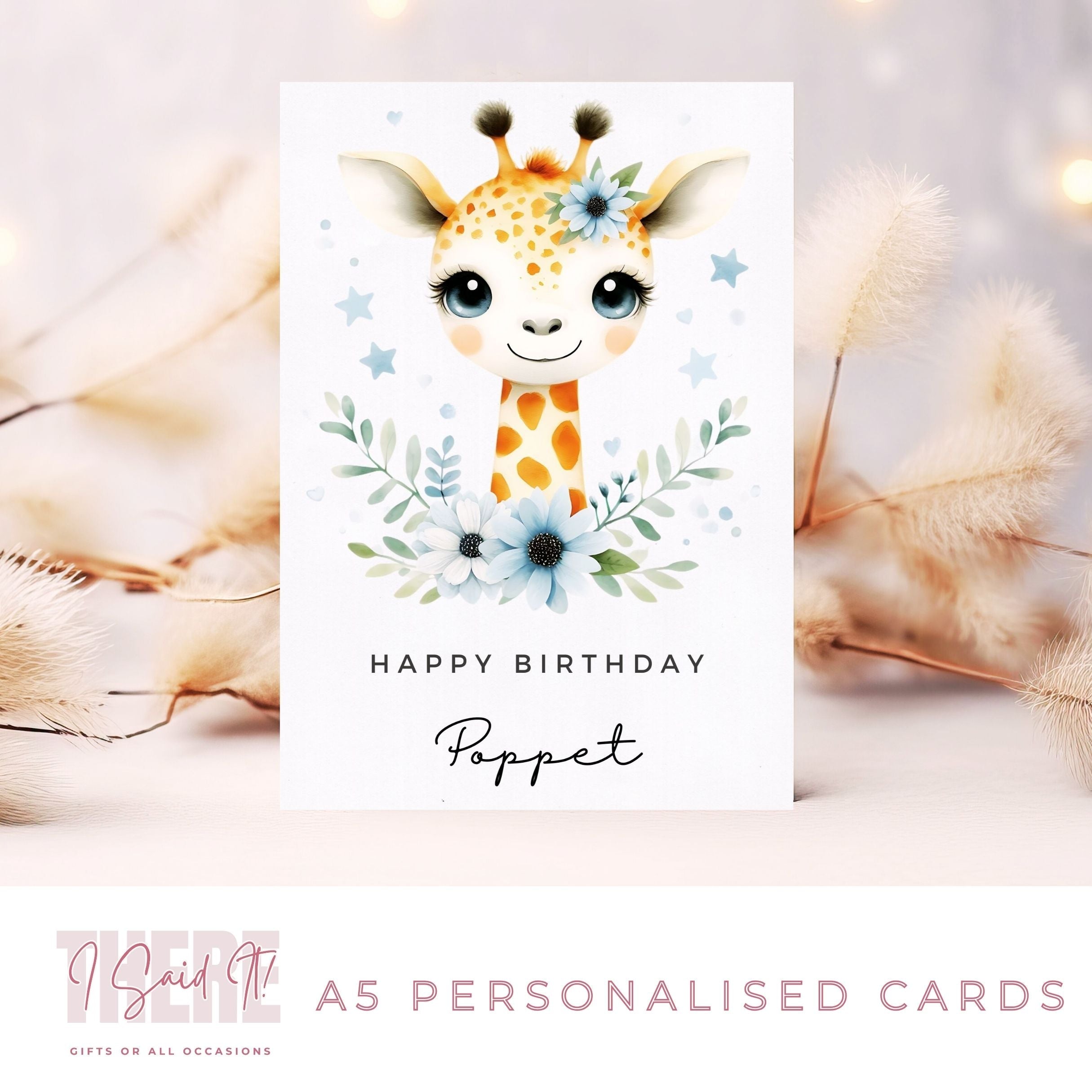 Cute Giraffe Birthday Card | Personalised Giraffe Birthday Card ...