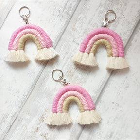 Rainbow Keyring - Macrame Rainbow Keyring – Beautifully Handmade UK