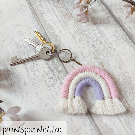 Rainbow Keyring - Macrame Rainbow Keyring – Beautifully Handmade UK