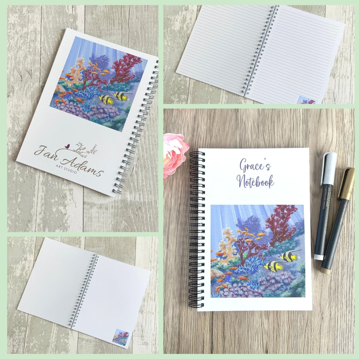 Sea Animals Notebook | Sea Animals Gifts – Beautifully Handmade UK