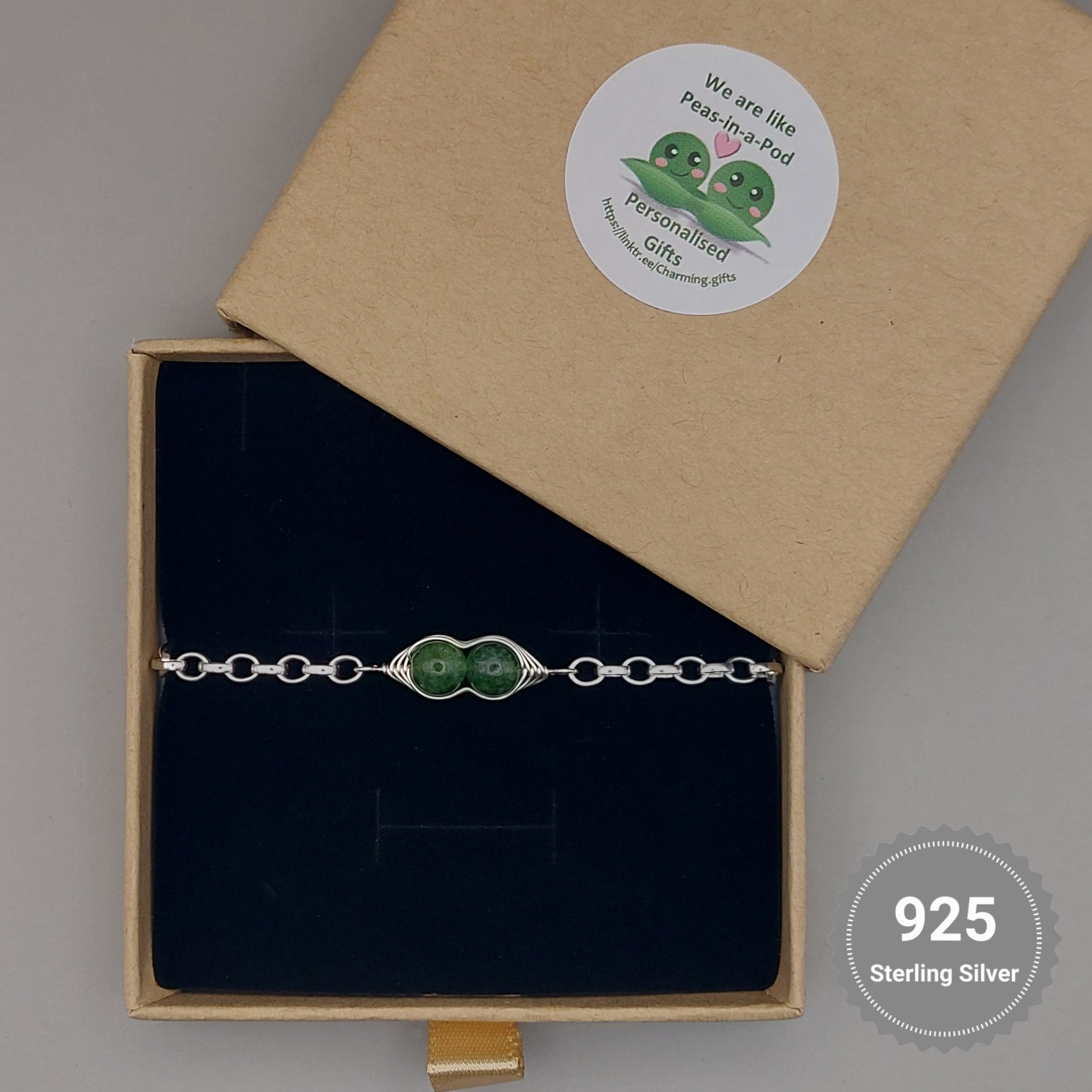 Green Jade Pea Pod Bracelet - Gemstone Pea Pod Bracelet – Beautifully ...
