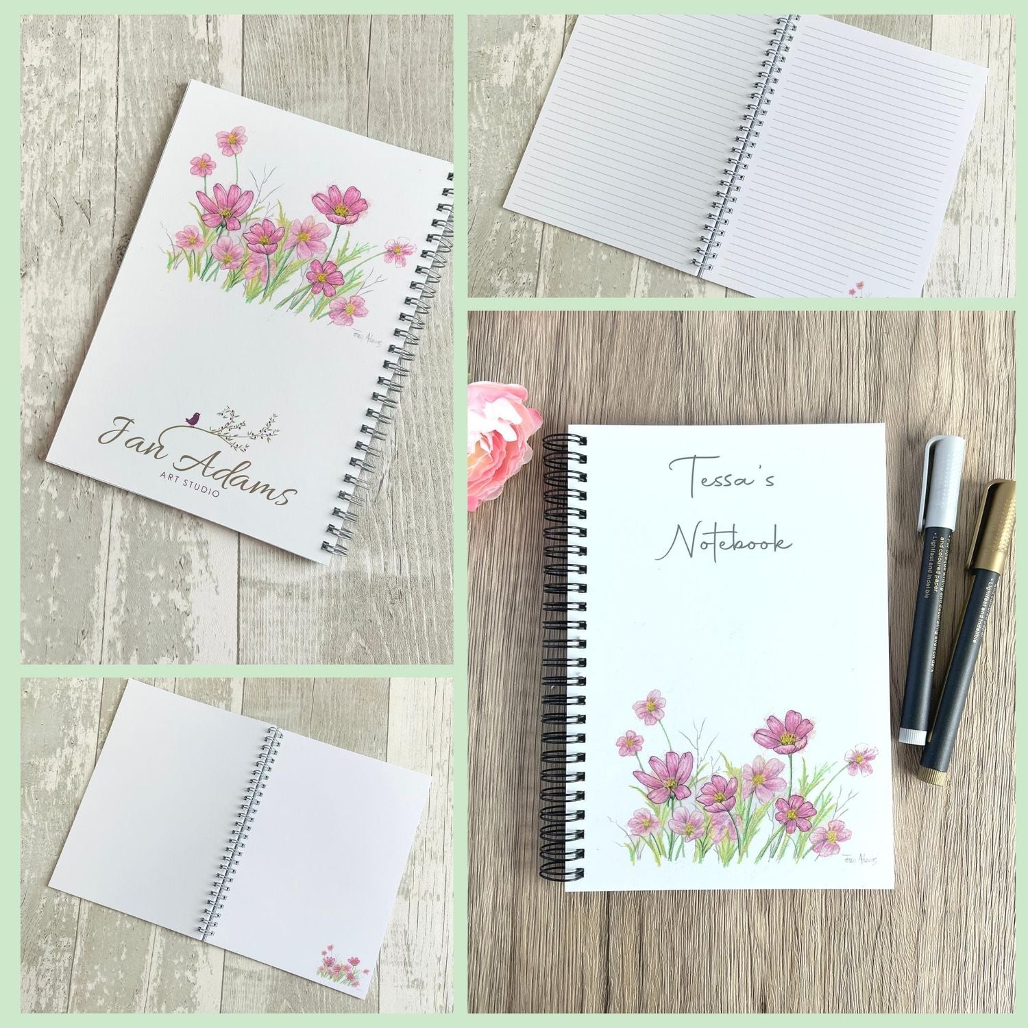 Cosmos Flowers Notebook | Cosmos Plants Gift – Beautifully Handmade UK