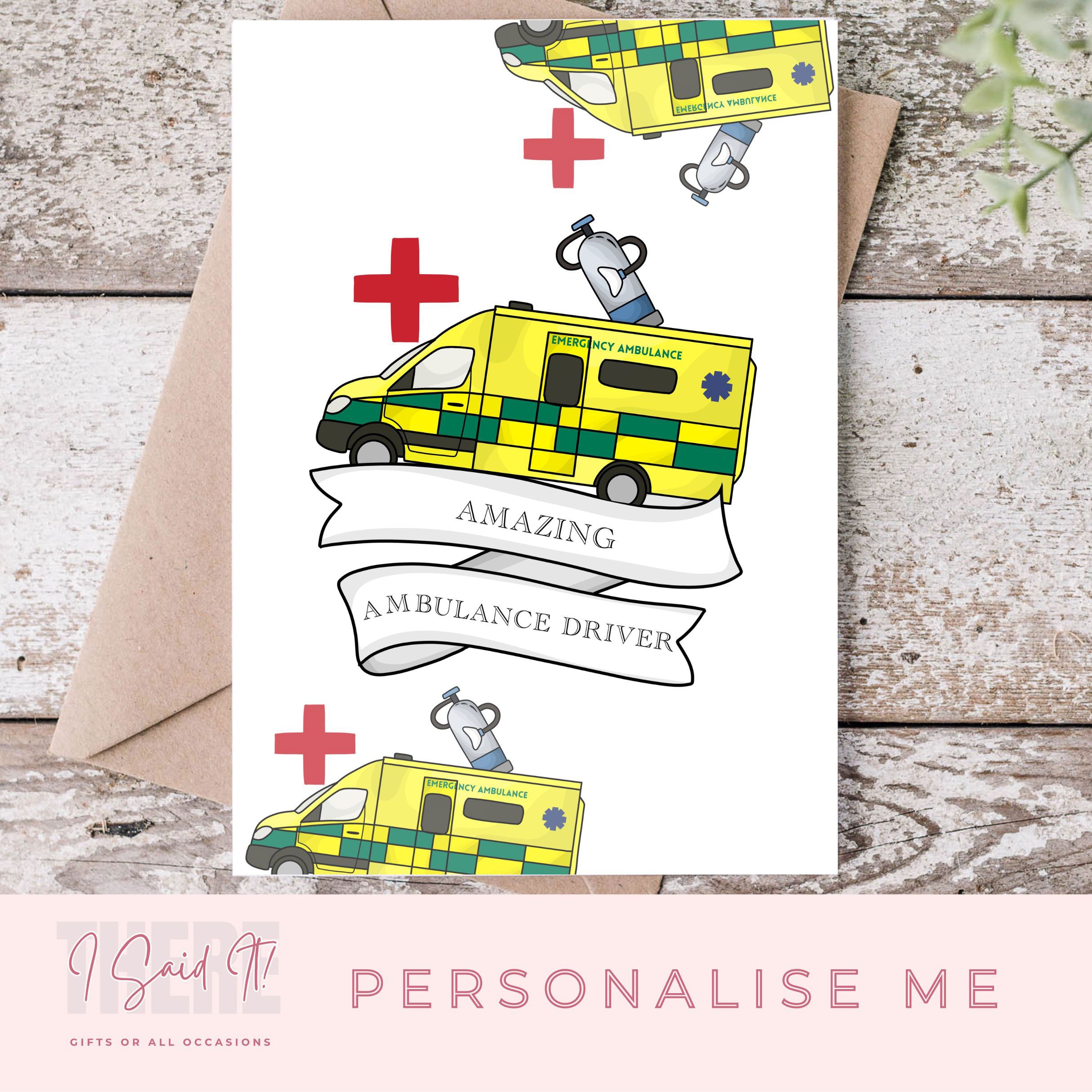 Ambulance Driver Card | Paramedic Card – Beautifully Handmade UK
