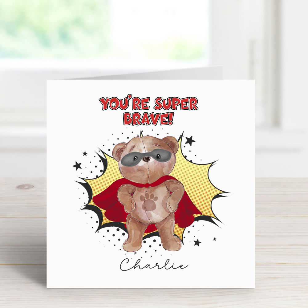 Super Bear Card - Personalised Bravery Card – Beautifully Handmade UK