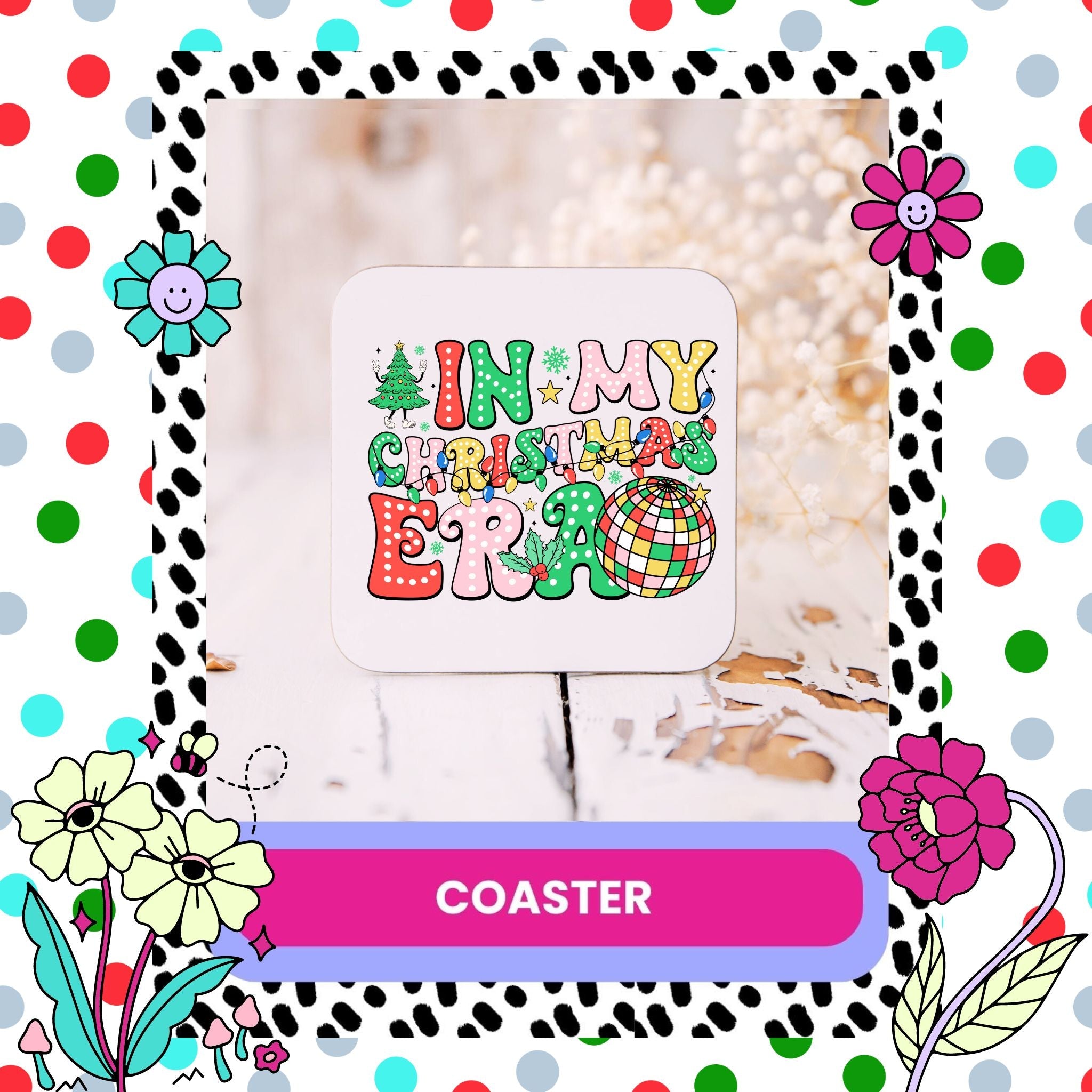 Novelty Christmas Coaster – Beautifully Handmade UK