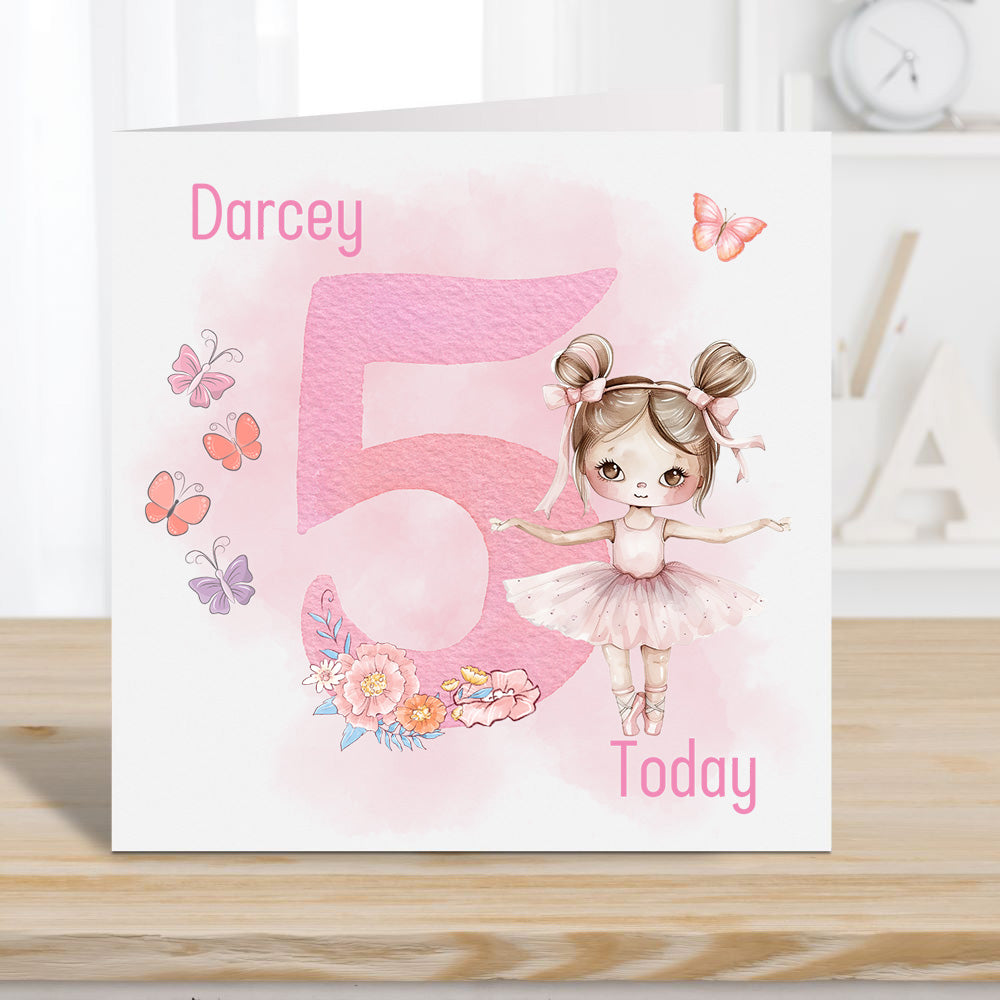 Girl Birthday card 5 years Personalised | Birthday Card for a Girl ...