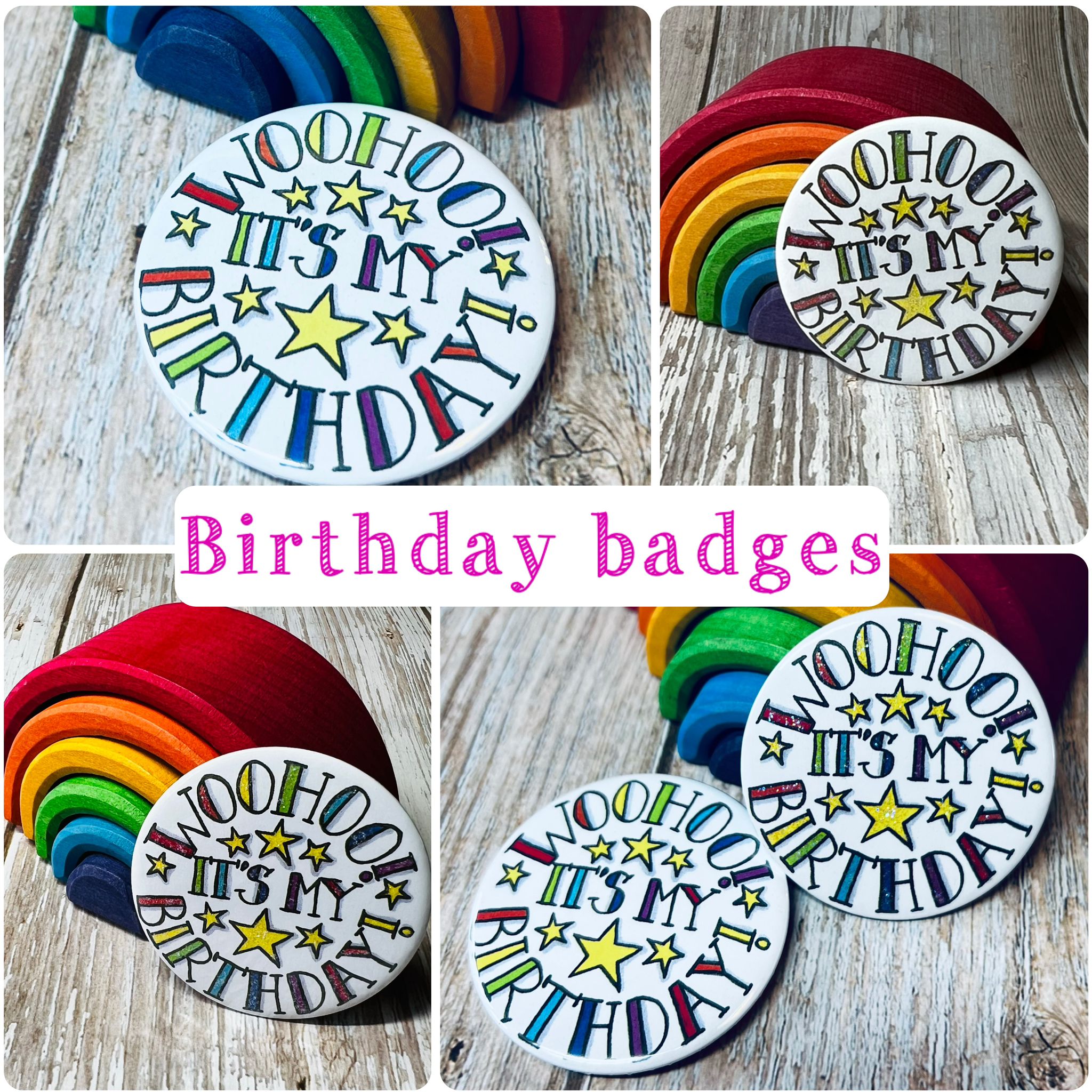 Glitter Badges | Birthday Badge With Glitter – Beautifully Handmade UK