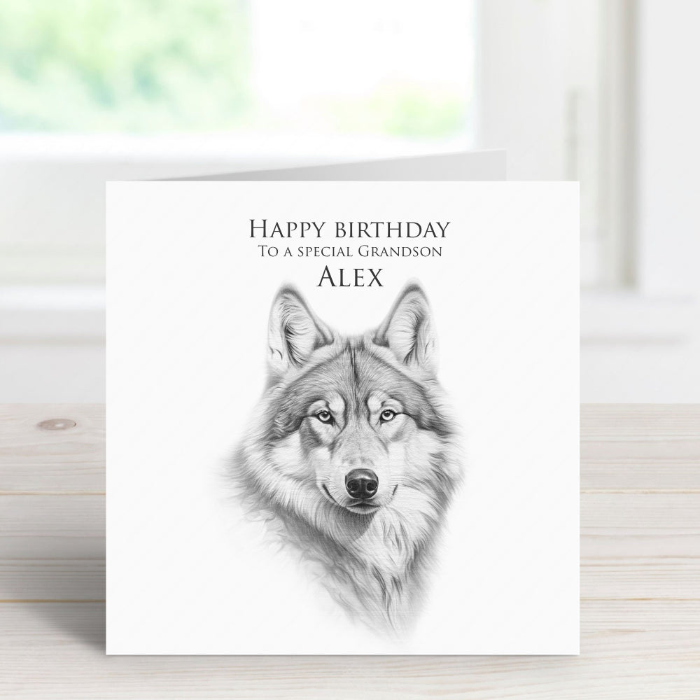 Wolf Birthday Card | Personalised Birthday Card – Beautifully Handmade UK