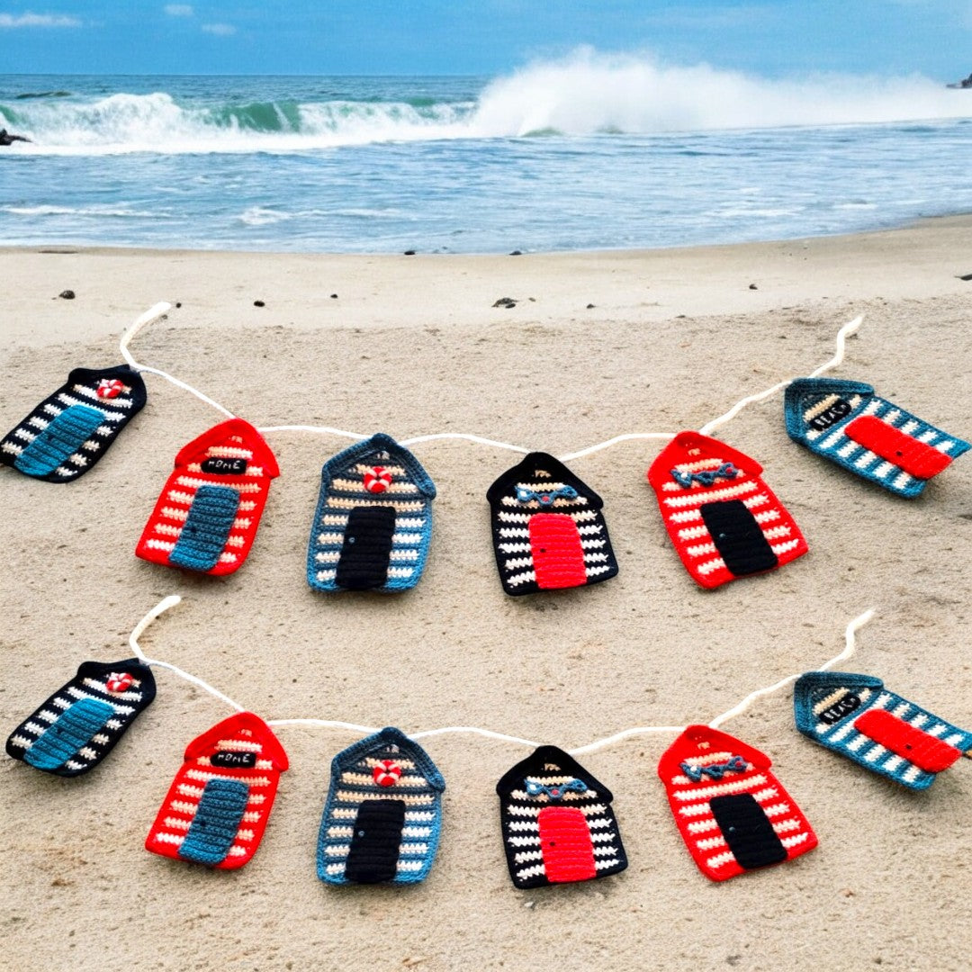 Beach Hut Bunting - Crochet Beach Hut Bunting – Beautifully Handmade UK