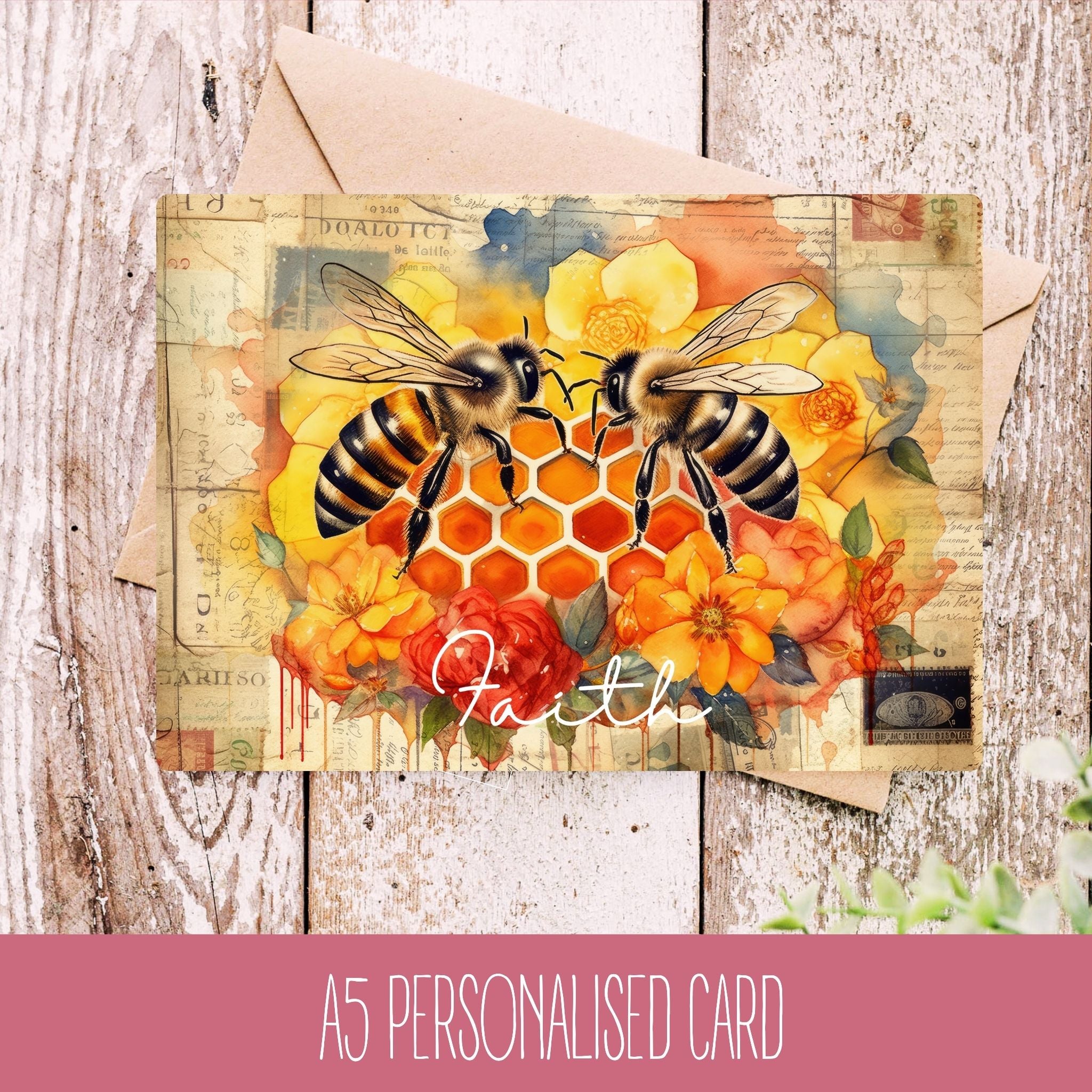 Bee Greetings Card – Beautifully Handmade UK