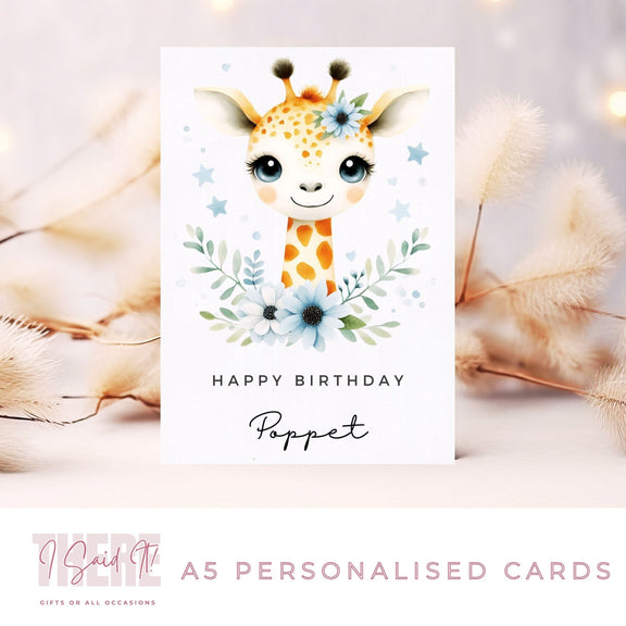 Cute Giraffe Birthday Card | Personalised Giraffe Birthday Card ...