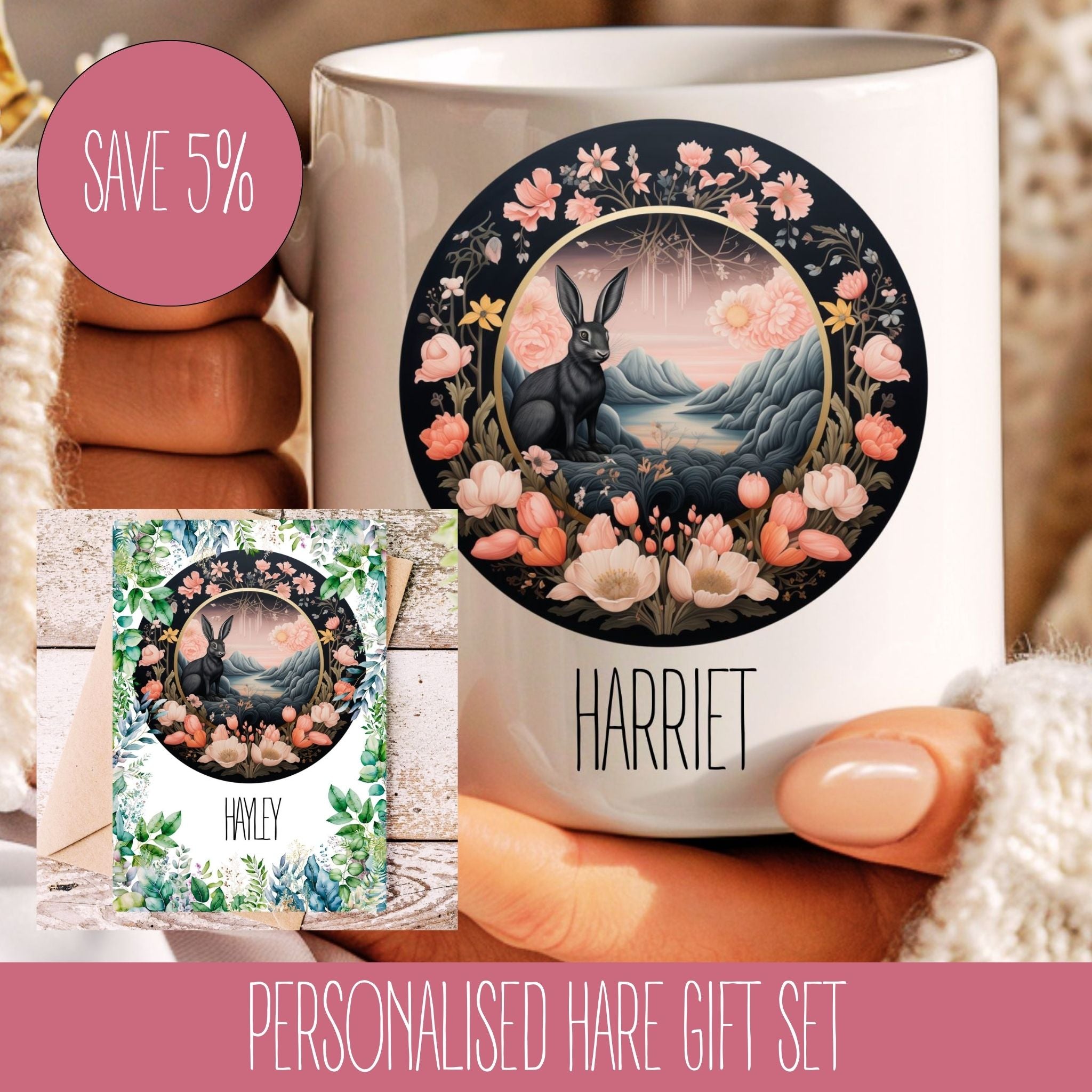 Personalised Birthday Gift With Hares – Beautifully Handmade UK