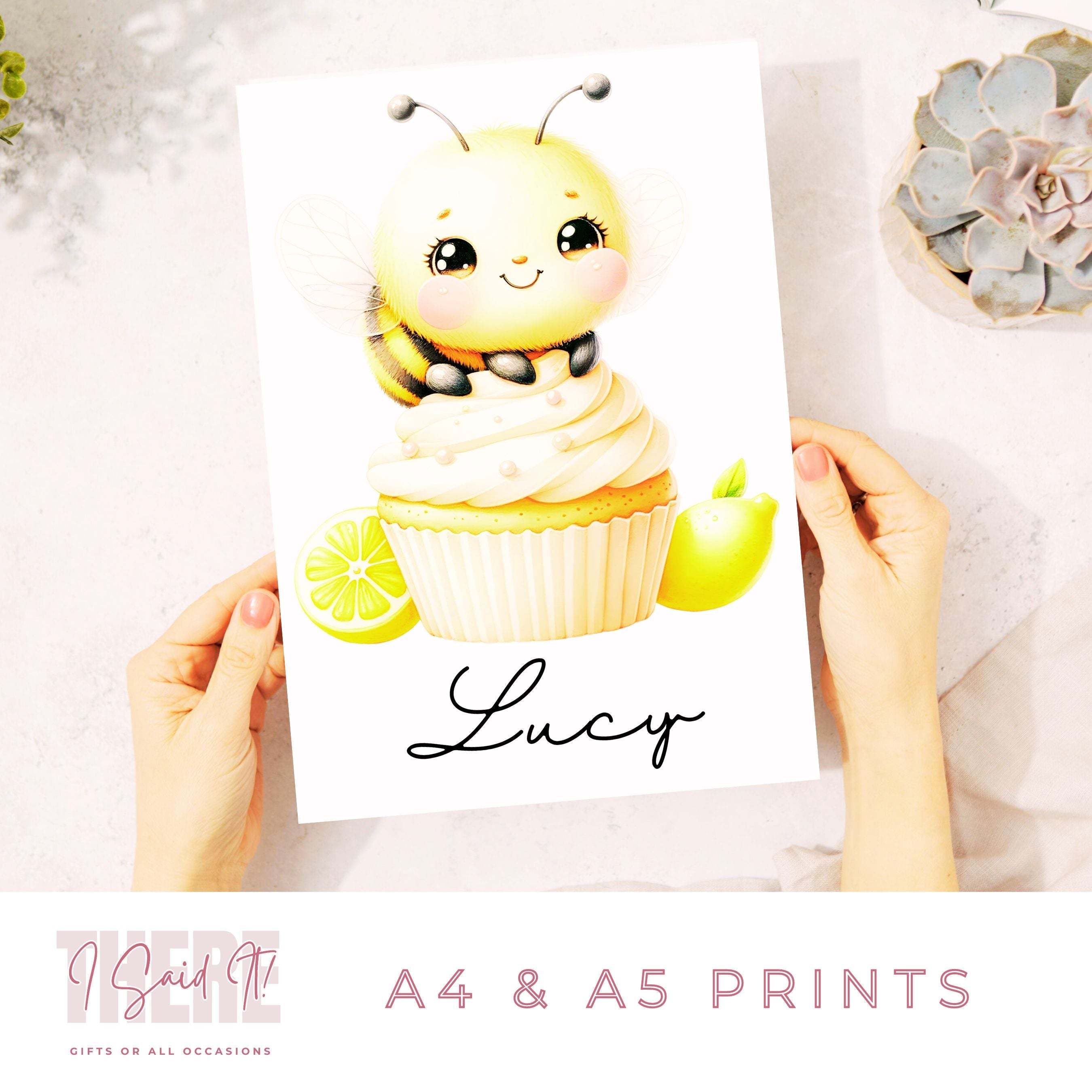 Personalised Cute Bee Print | Bee Themed Nursery Print – Beautifully ...