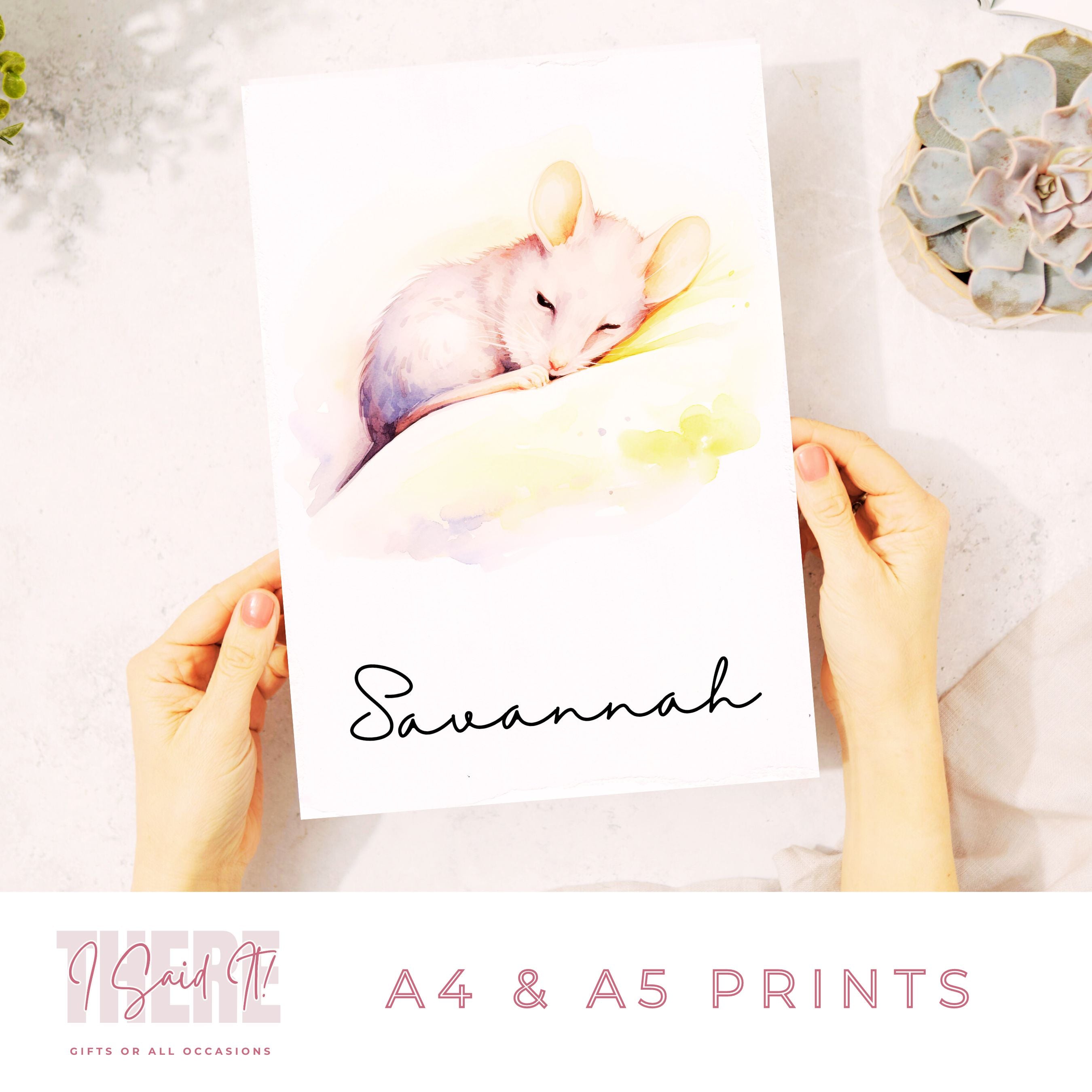 Personalised Mouse Print | Mouse Nursery Print – Beautifully Handmade UK