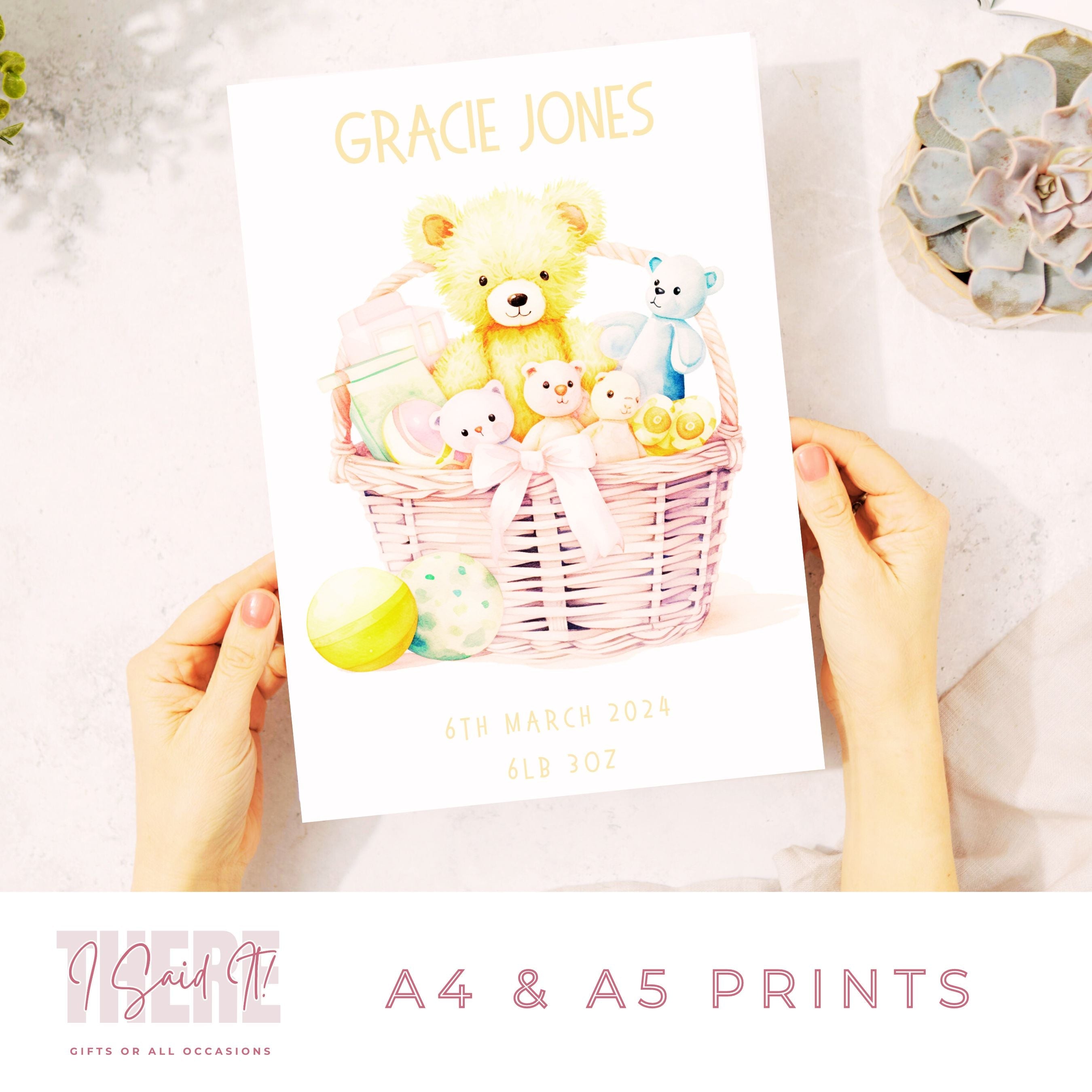 Personalised Newborn Baby Print | Personalised Nursery Print ...