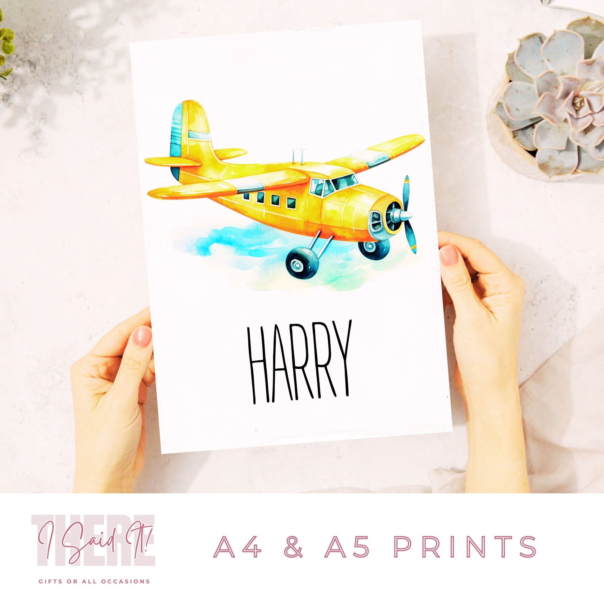 Personalised Plane Print | Plane Nursery Print – Beautifully Handmade UK