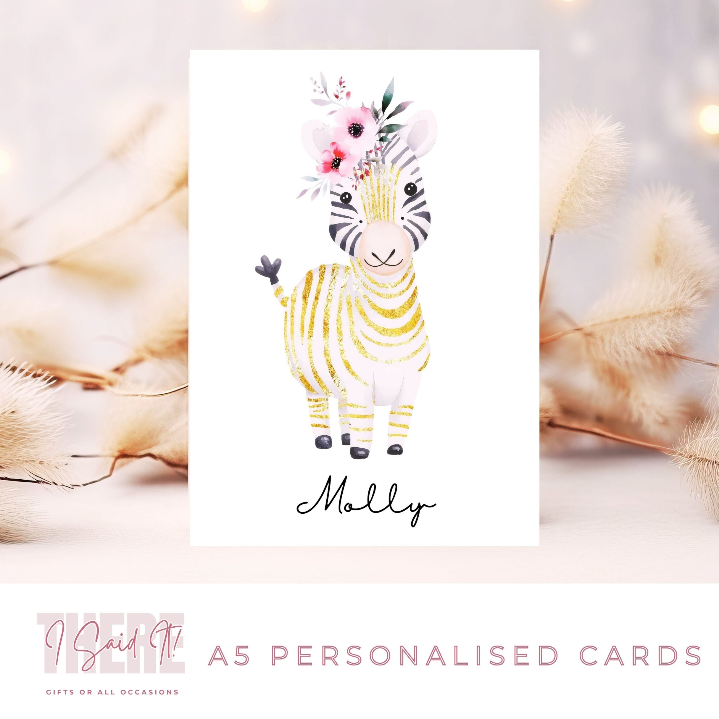 Personalised Zebra Birthday Card | Cute Zebra Greetings Cards ...