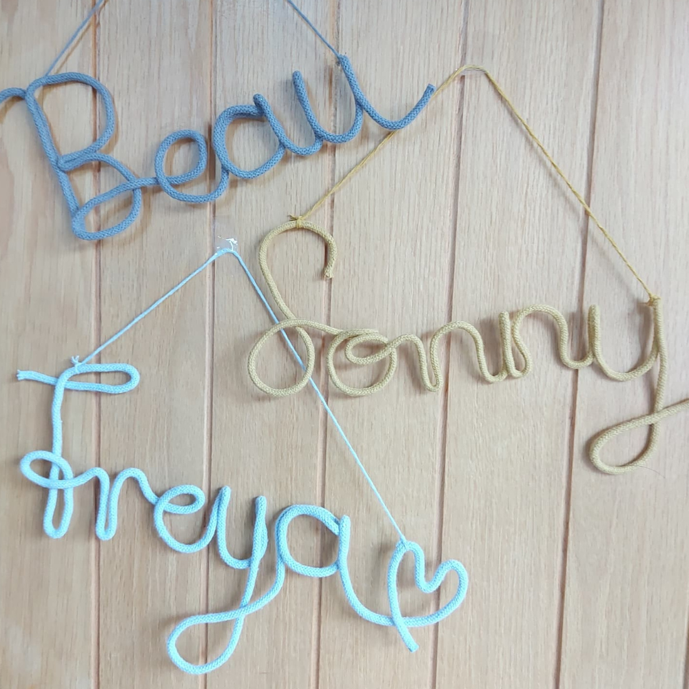 Wire Name Signs | Knitted Wire Names – Beautifully Handmade UK