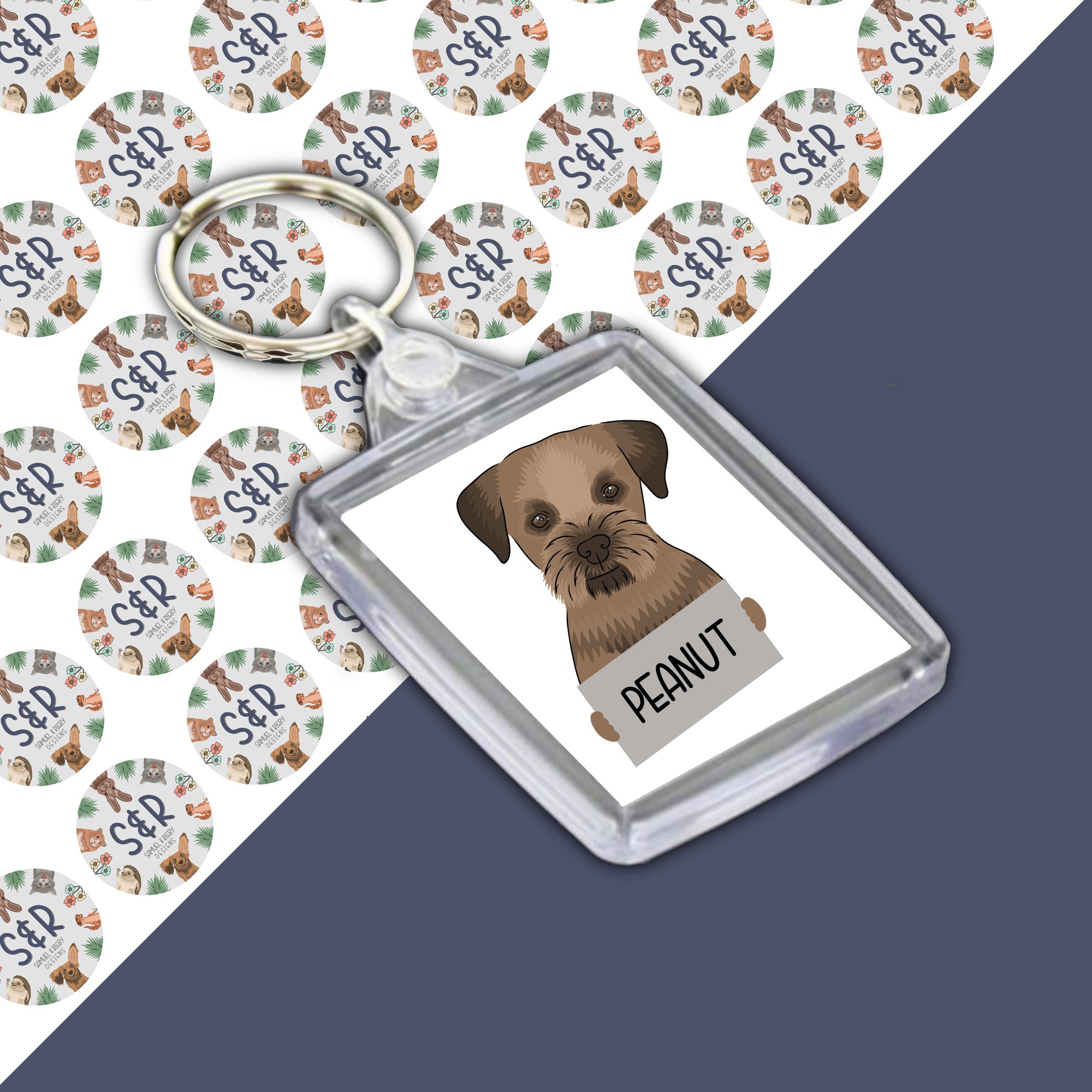 Personalised Border Terrier Keyring | Dog Keyring – Beautifully Handmade UK