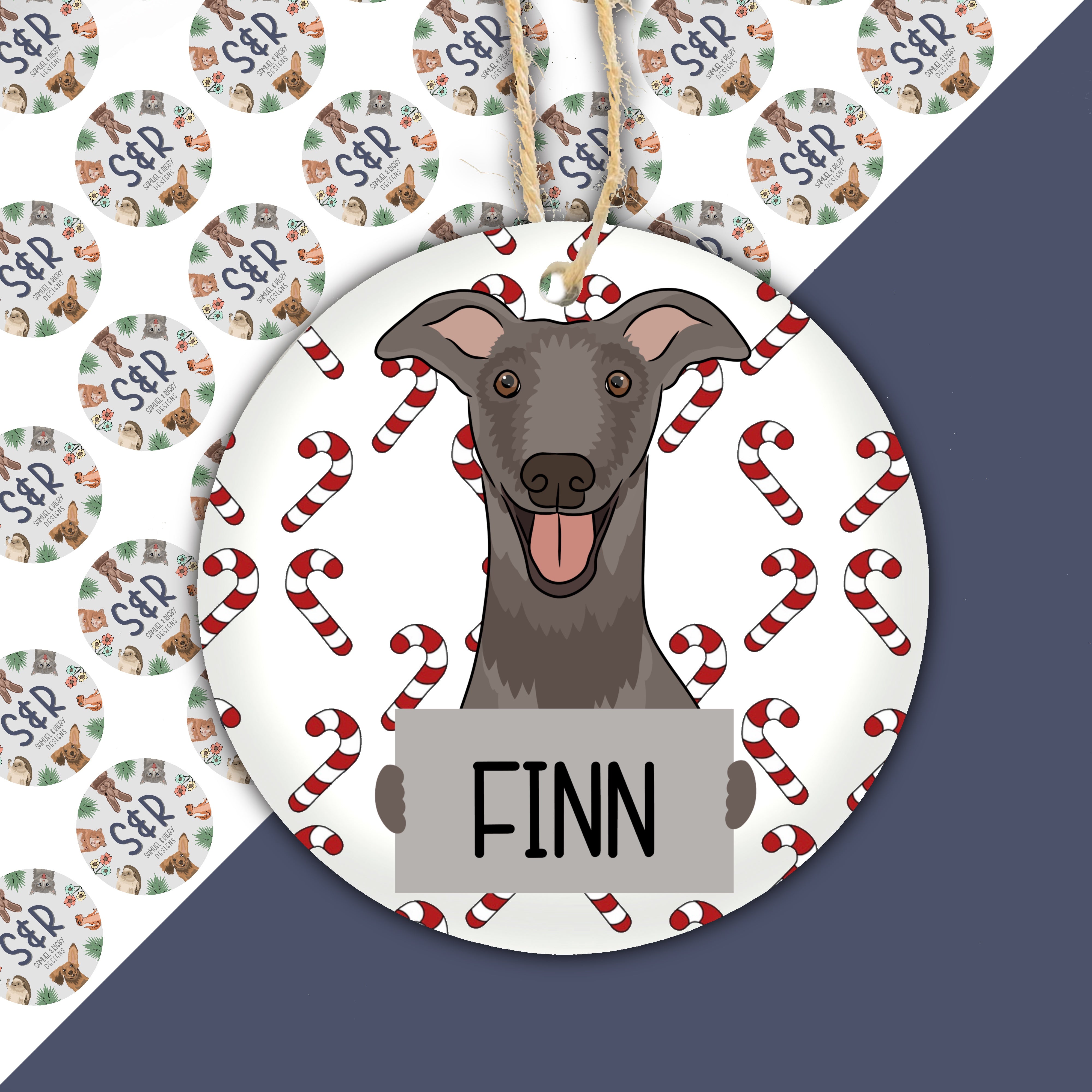 Greyhound Dog Bauble | Dog Christmas Ornaments – Beautifully Handmade UK