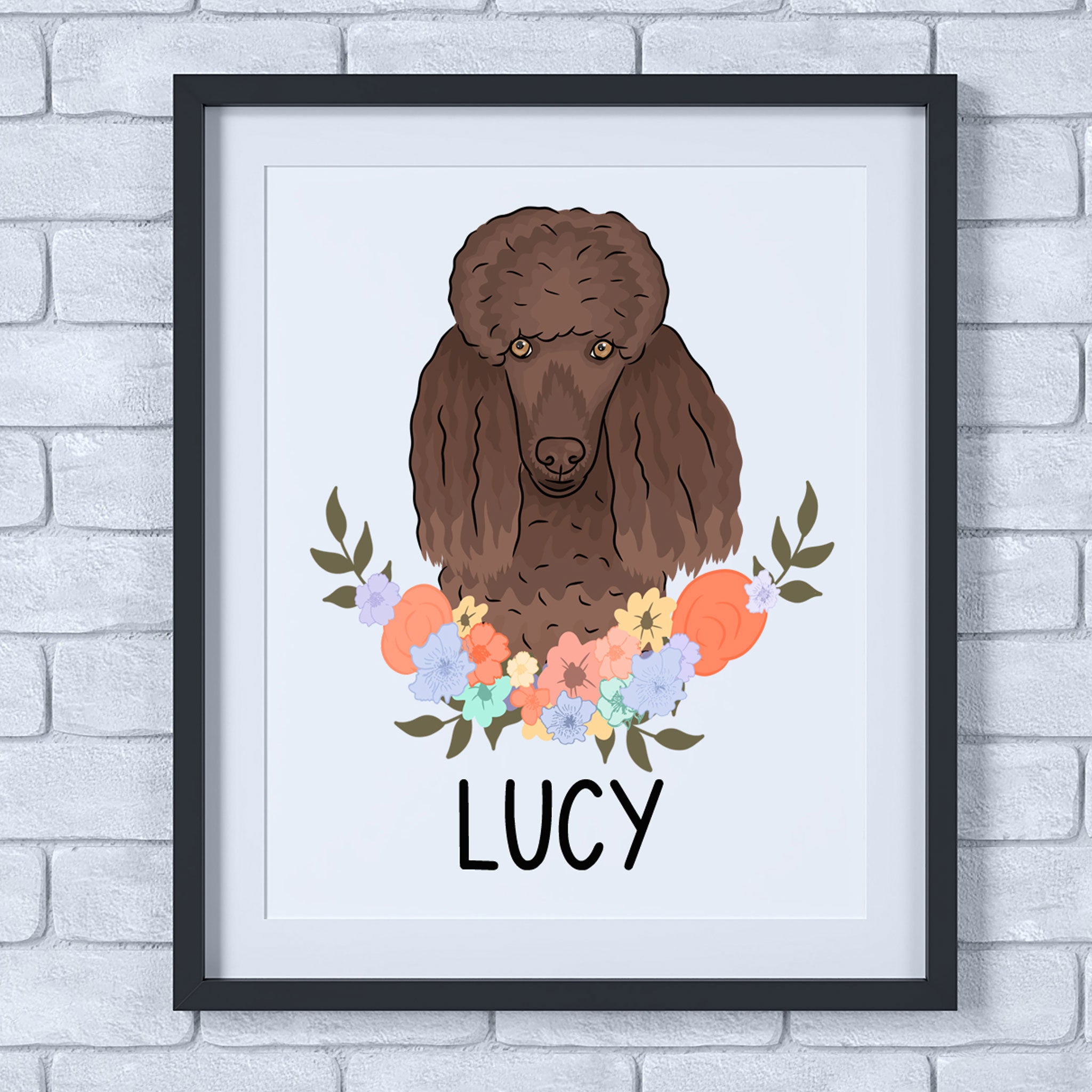 Poodle Print | Personalised Dog Print – Beautifully Handmade UK