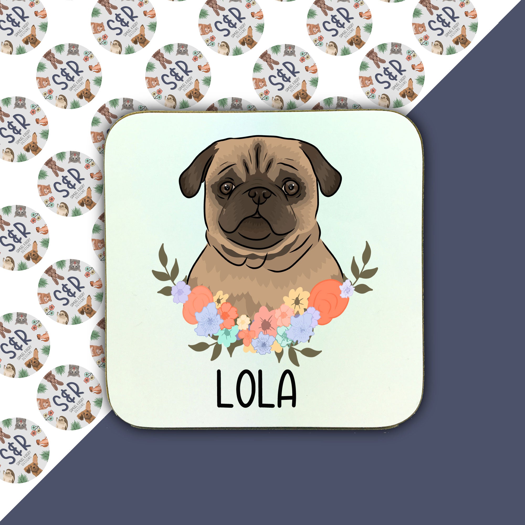 Pug Dog Coaster | Drinks Coasters – Beautifully Handmade UK